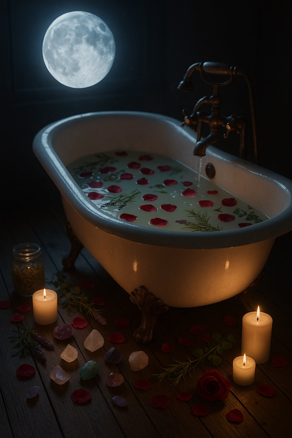 Full Moon Bath Ritual: Cleanse with Water, Herbs & Crystals – Sage Spirits